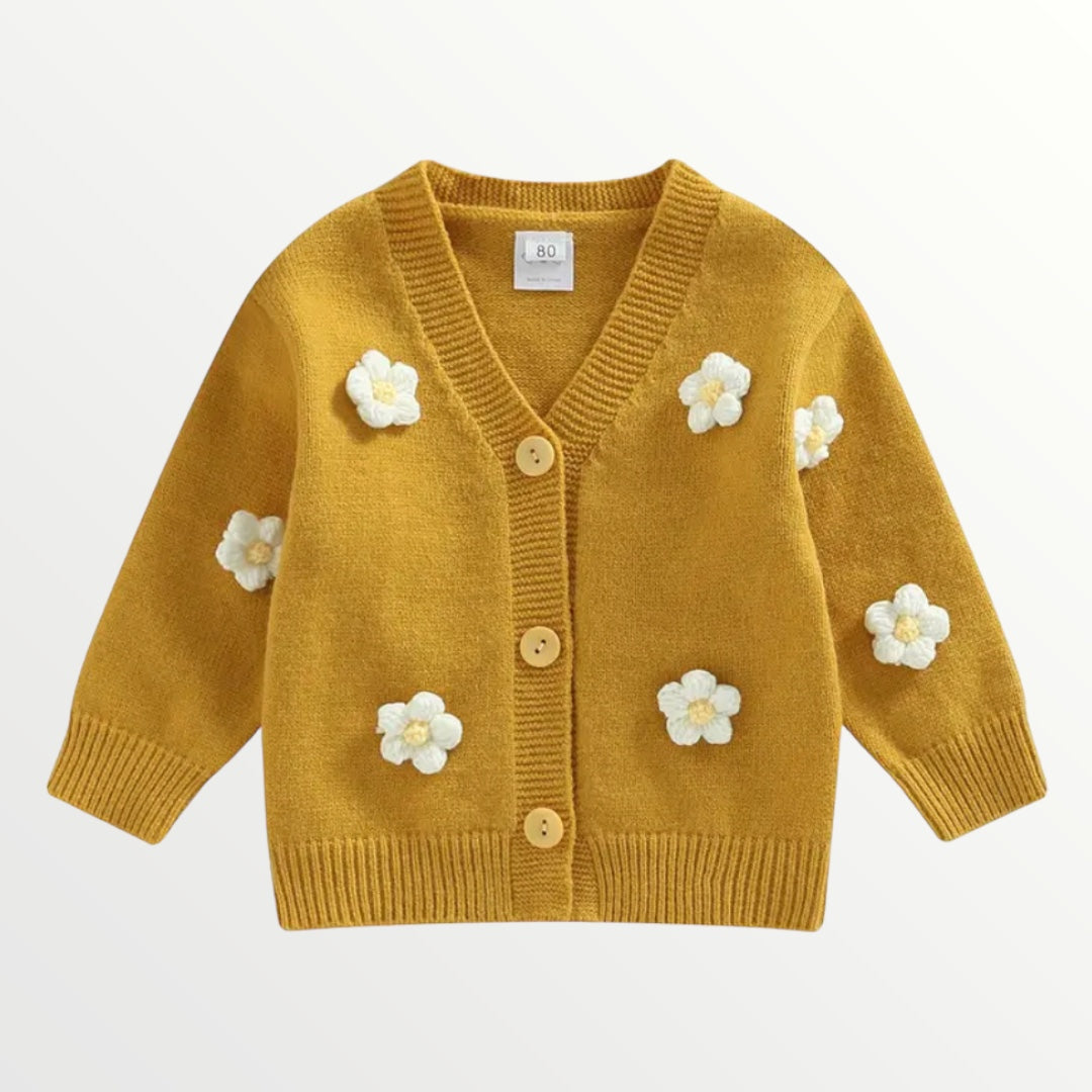 Daisy Applique Knit Cardigan – Bodoke Kids Boutique